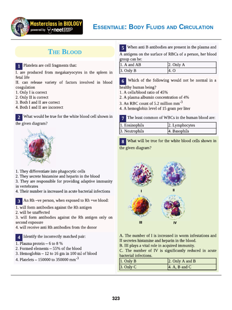 MC Body Fluids and Circulation | PDF