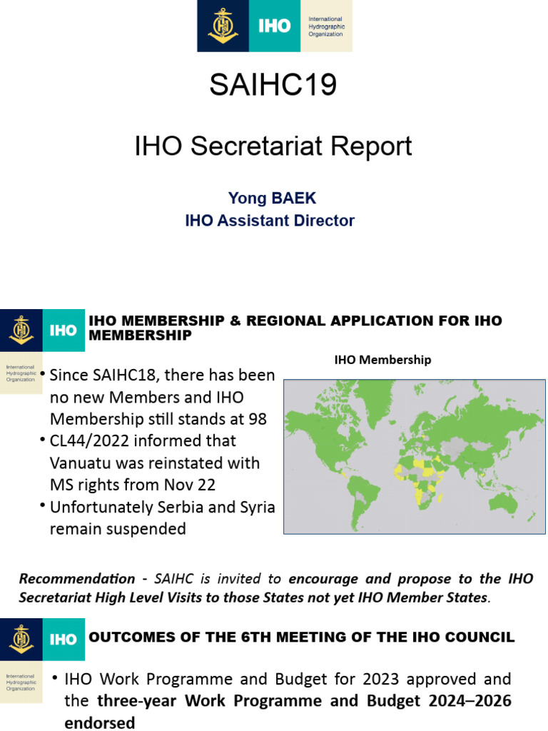 2.1 - 2023 - EN - IHO Report Presentation | PDF