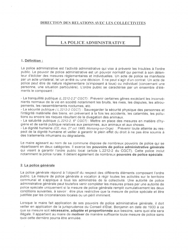 FICHE Police Administrative | PDF