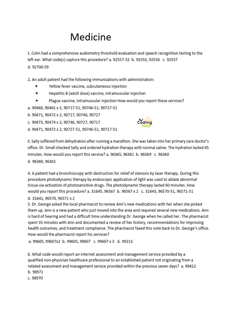 Medicine Q and A (Coding Pedia) | PDF | Neurology | Electroencephalography