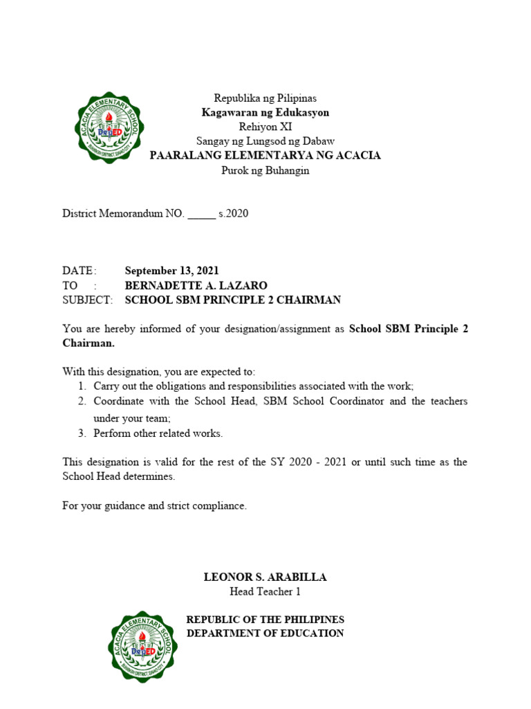 Designation Letter - Coordinatorship | PDF