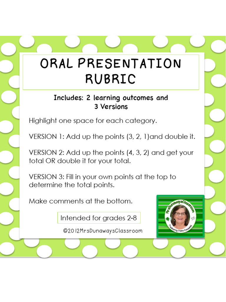 FREEBIEOralPresentationRubric-1 | Download Free PDF | Knowledge ...