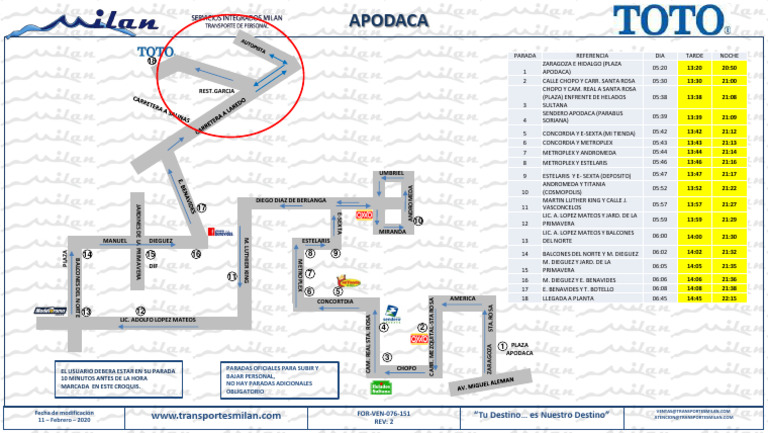 Ruta Toto - Apodaca (2021) | PDF