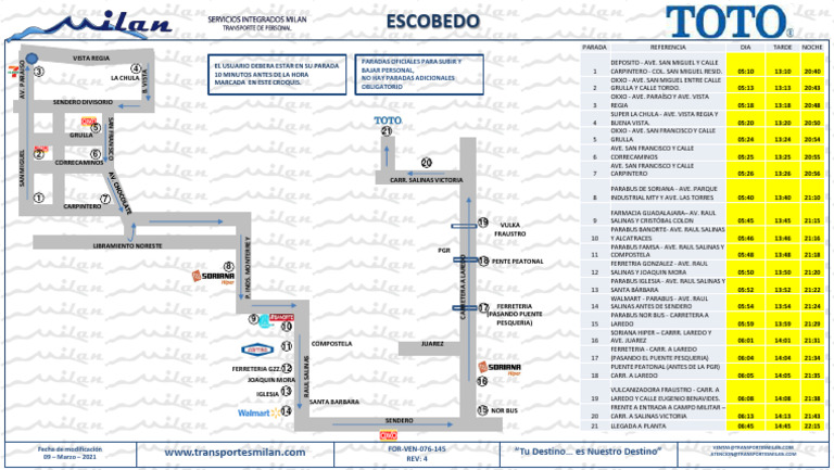 Ruta Toto -Escobedo (2021) | PDF