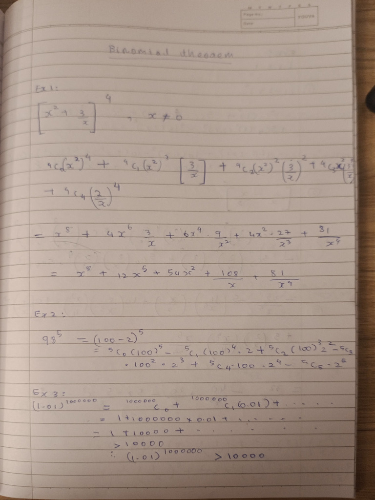 binomial ncert questions | PDF