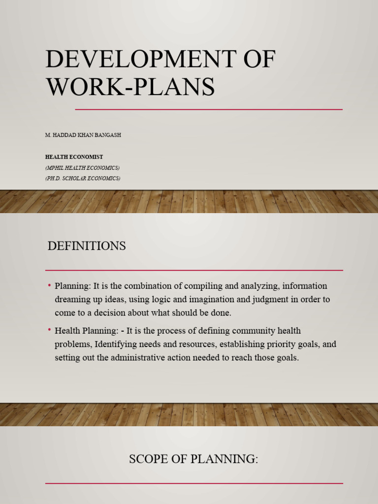 5-Development of Work Plan | PDF | Swot Analysis | Strategic Planning