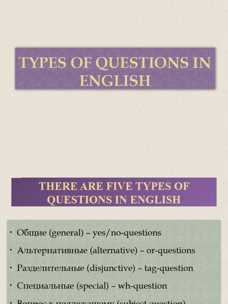 Types of Questions | PDF