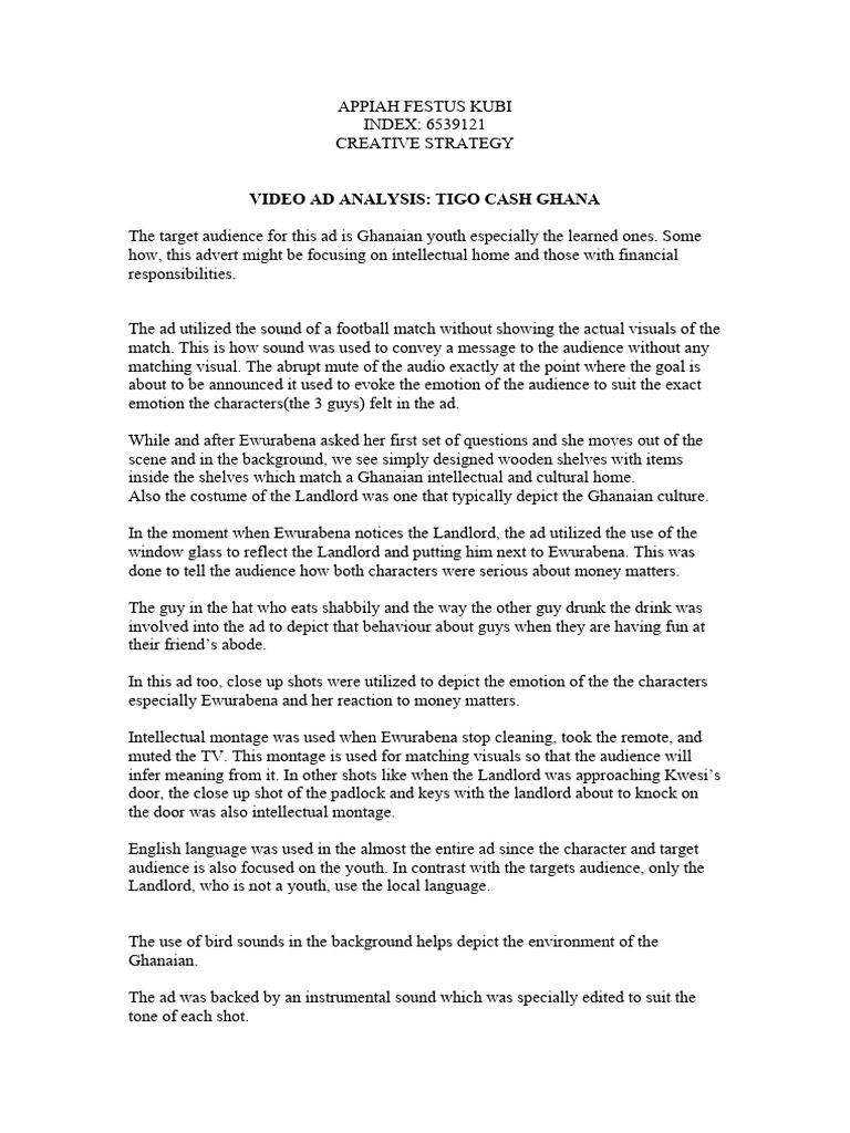 Video Ad Analysis | PDF