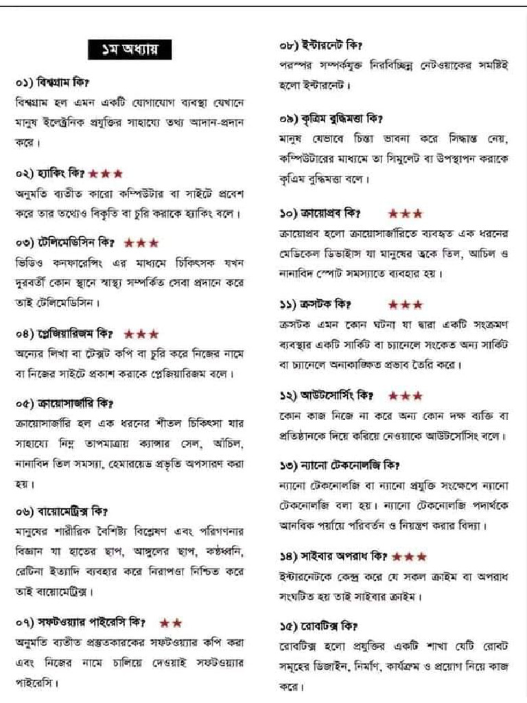 HSC Ict Suggestion CQ+MCQ 2023 | PDF