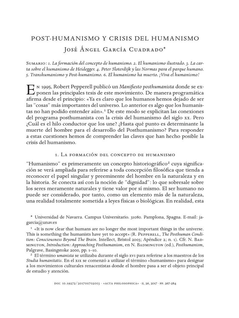 Post-Humanismo y CR Isis Del Humanismo | PDF | Martin Heidegger ...