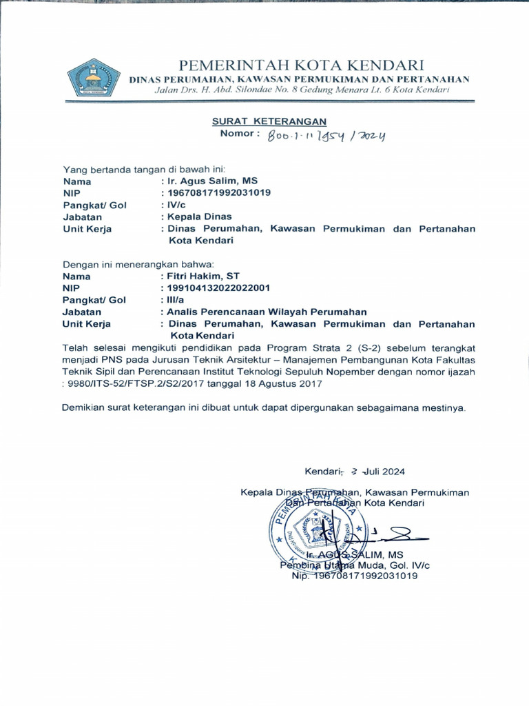 SURAT KETERANGAN | PDF