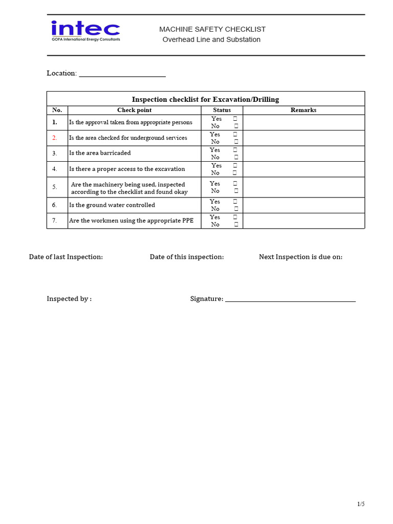 List No.3 - MACHINE SAFETY CHECKLIST - OHL&Substation-Energy Efficiensy ... List No.3 - MACHINE SAFETY CHECKLIST - OHL&Substation-Energy Efficiensy ...