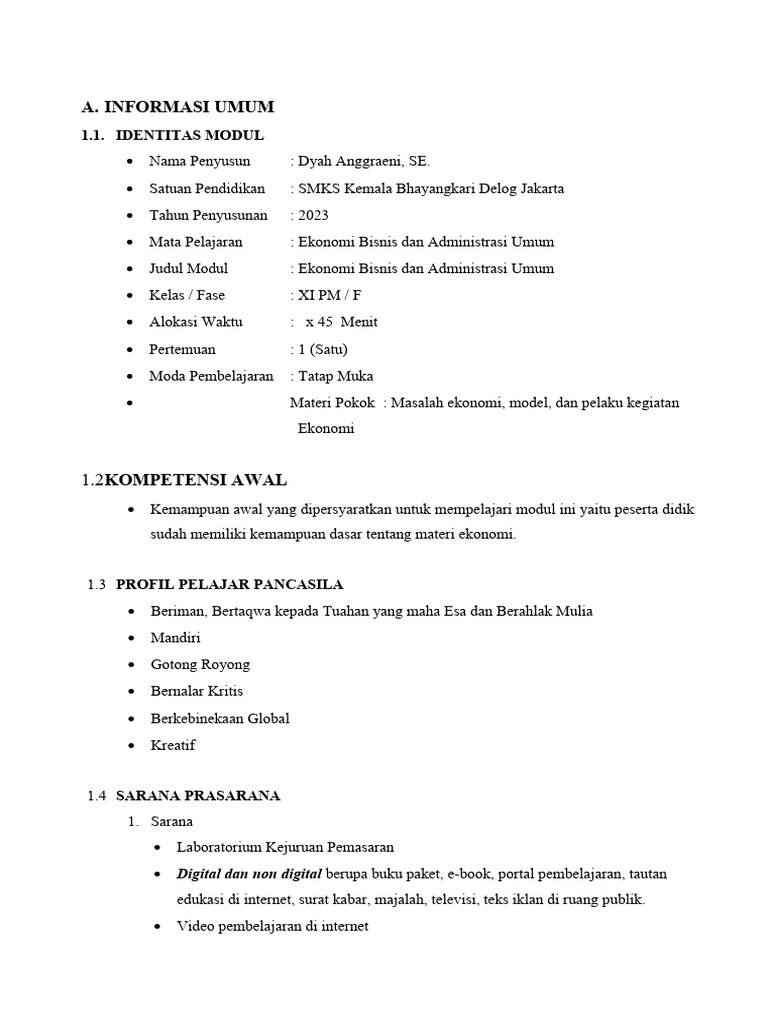 Modul Fase F Ekonomi Bisnis | PDF
