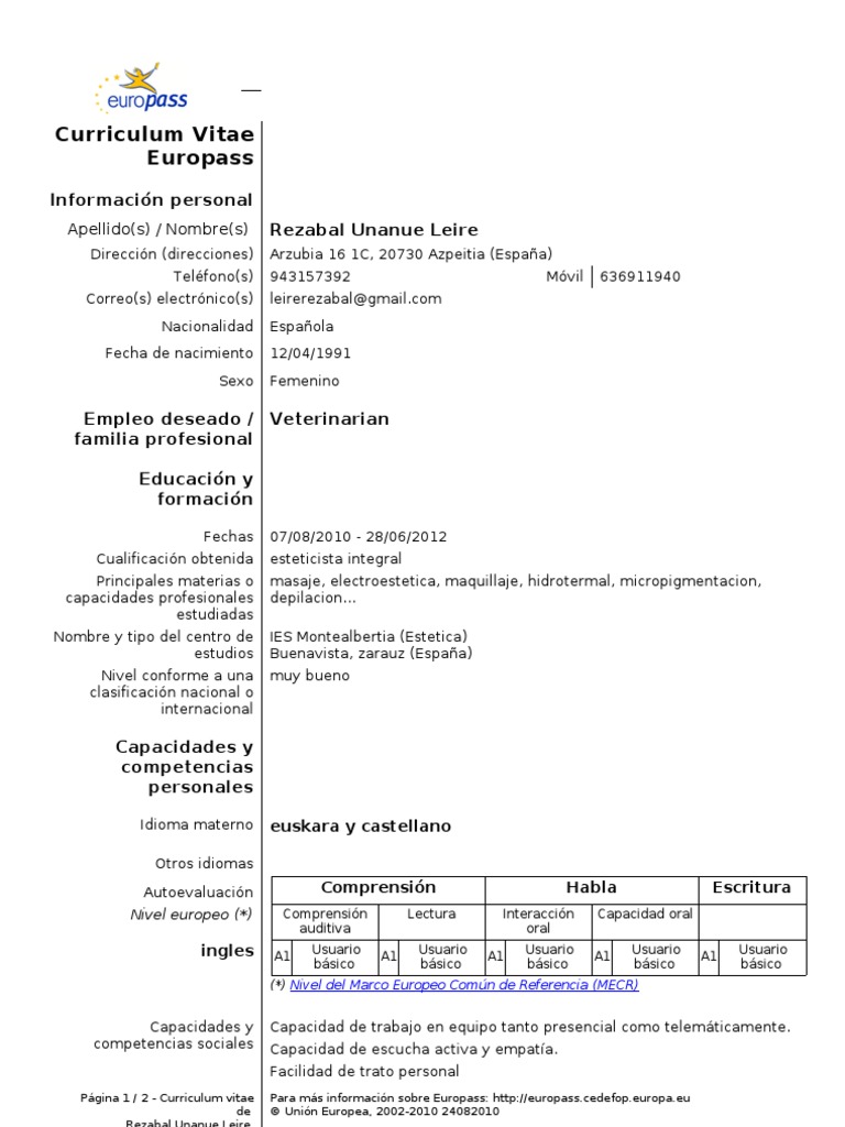 CV de Leire Rezabal Unanue | PDF