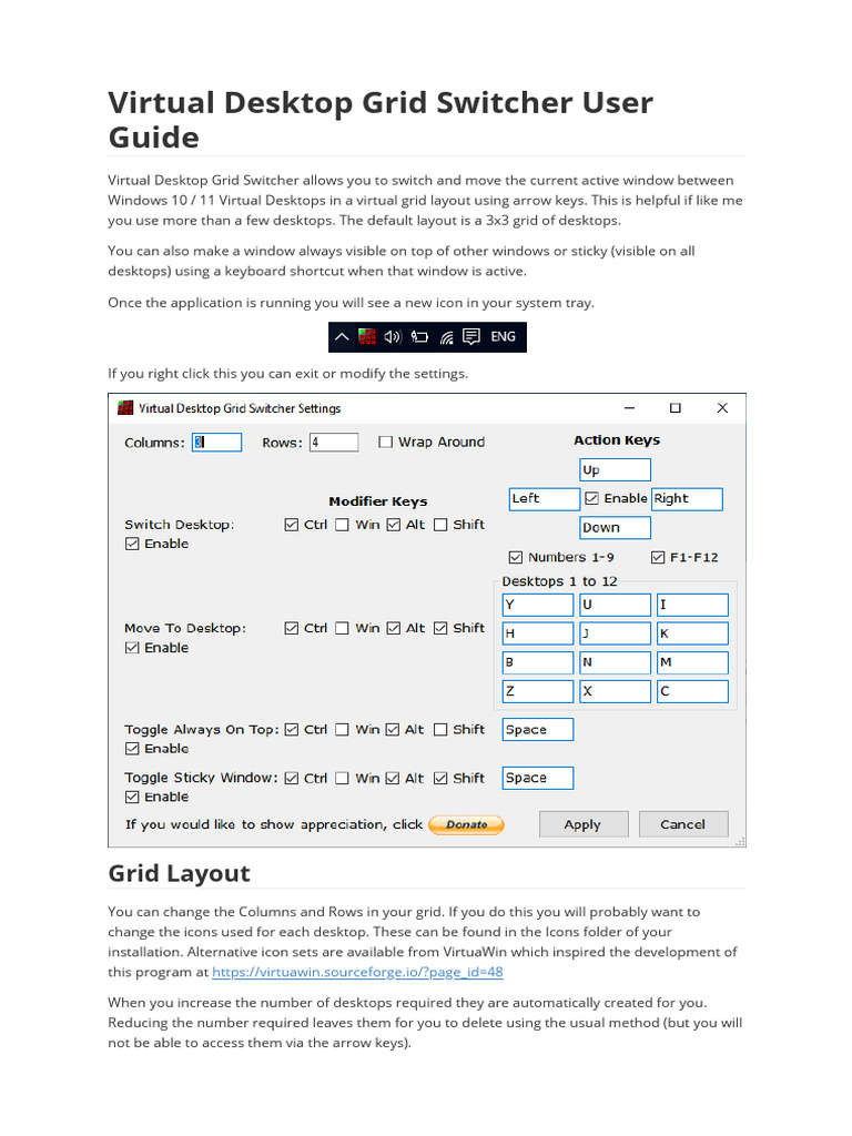VirtualDesktopGridSwitcher_UserGuide | PDF | Icon (Computing) | Software