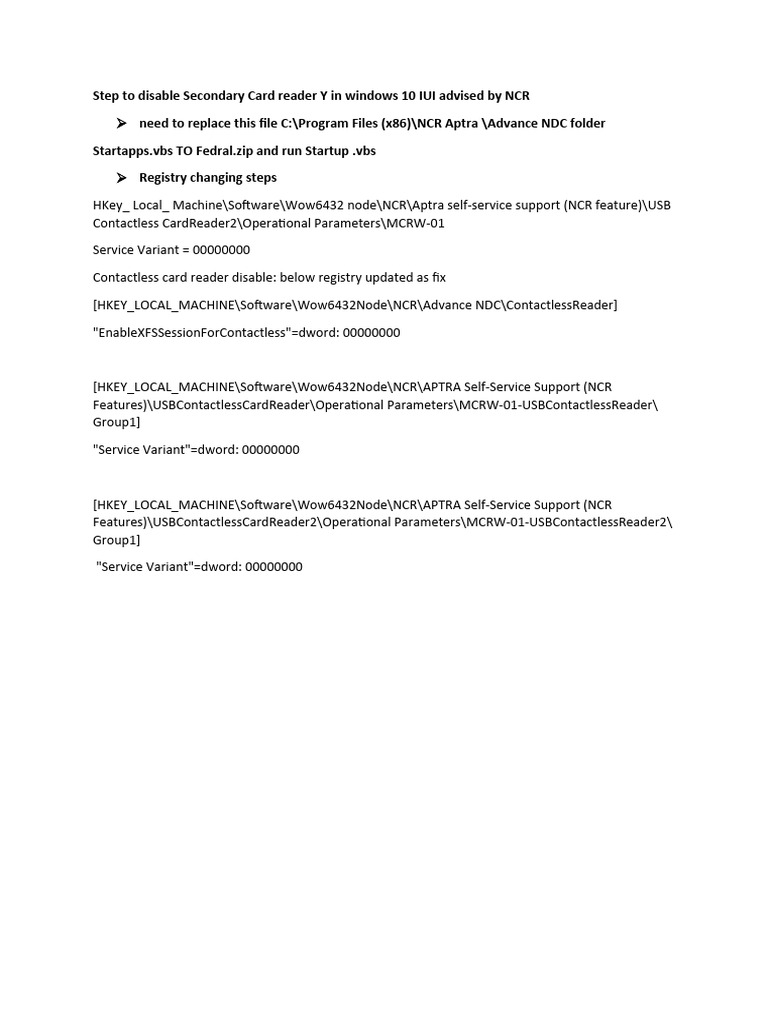 Step To Disable Secondary Card Reader Y in Windows 10 IUI Advised by ...