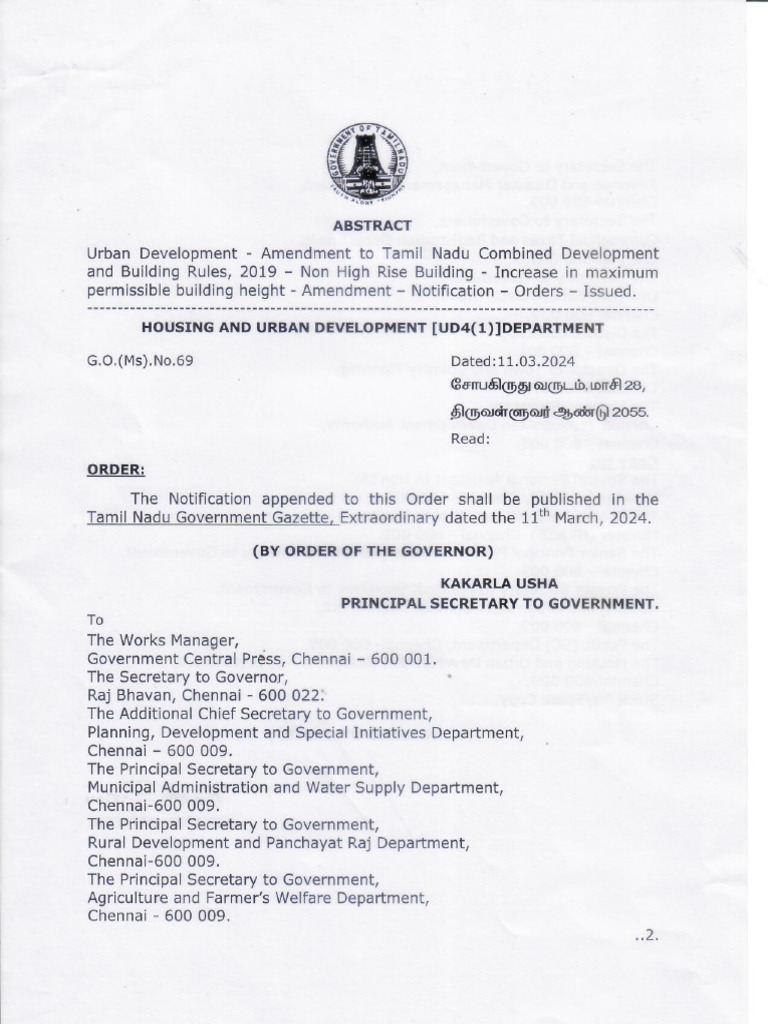 G.O 69_2024_NHRB Building Height 14m & 10m | PDF