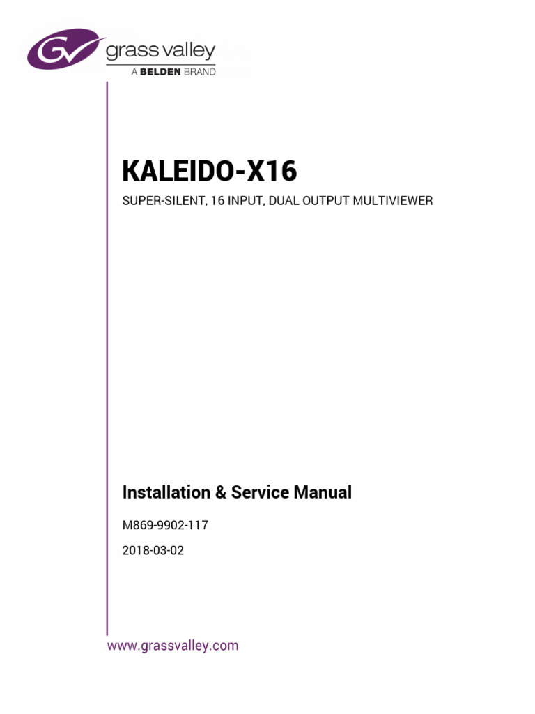 M869 9902 117 Kaleido X16 Installation Manual v9.20 | PDF | Fuse (Electrical) | Electrostatic ...