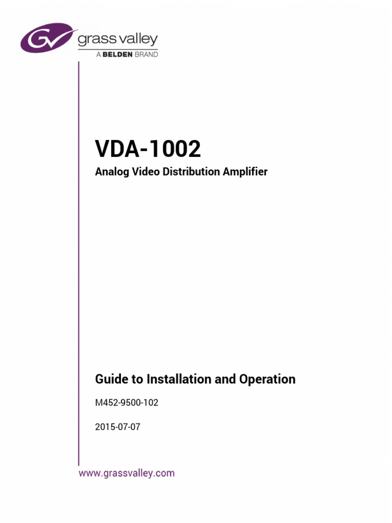 M452-9500-102 VDA-1002 v102 User Manual | PDF | Electromagnetic Compatibility | Electromagnetic ...