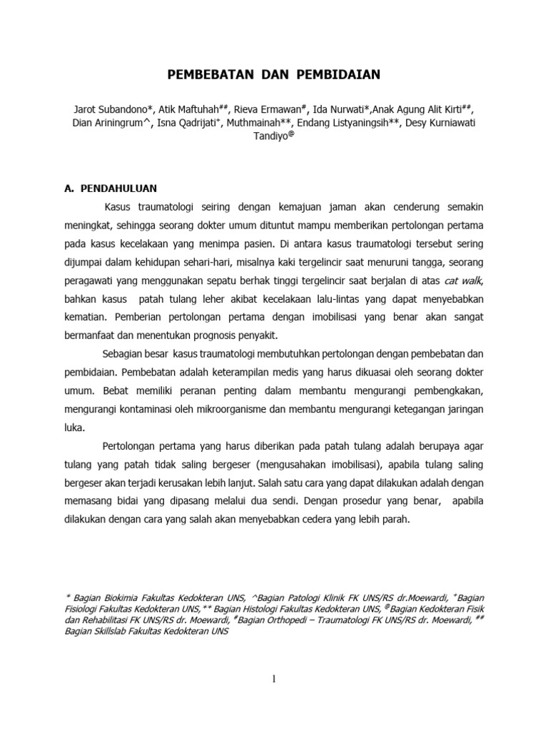 Materi Pendamping SOP Pembidaian Fraktur 20221007 | PDF