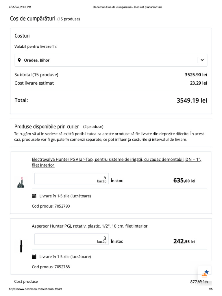 Dedeman Cos de Cumparaturi - Dedicat Planurilor Tale | PDF