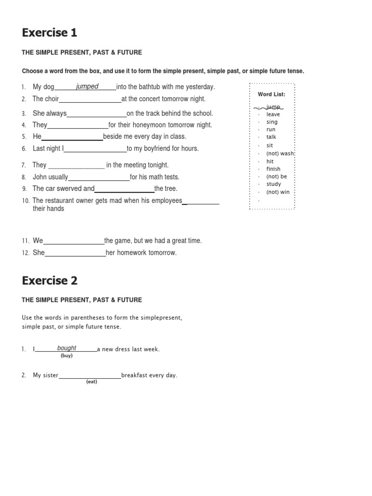 Review Past, Present and Future Going To Tenses | PDF | Linguistics ...