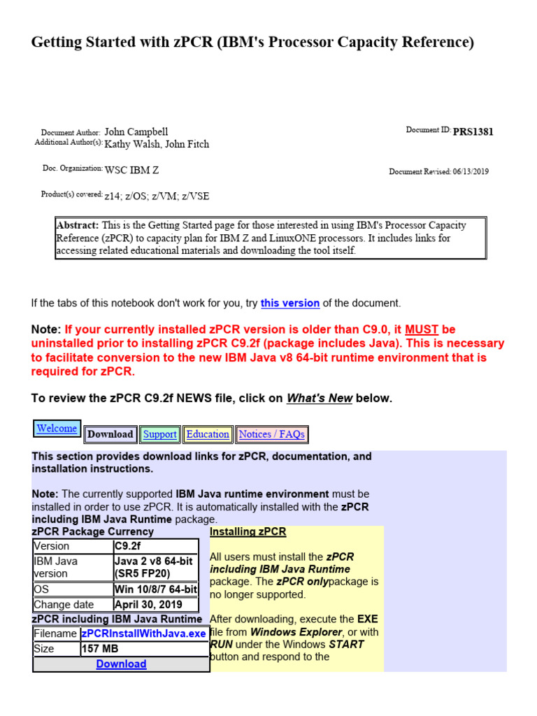 Getting Started With ZPCR (IBM's Processor Capacity Reference) | PDF | Computing | Computer ...