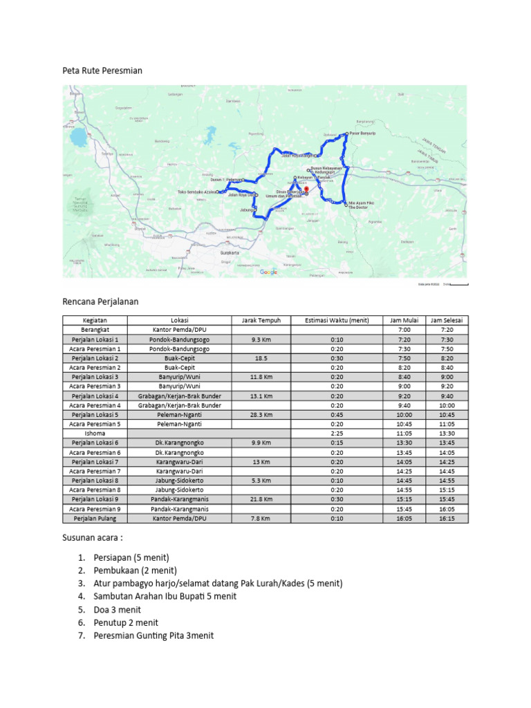 Peta Rute Peresmian Paket Full | PDF | Memasak, Makanan, & Anggur ...