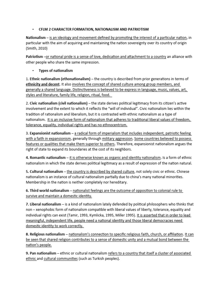 CFLM 1 Character Formation | PDF | Nationalism | Flag