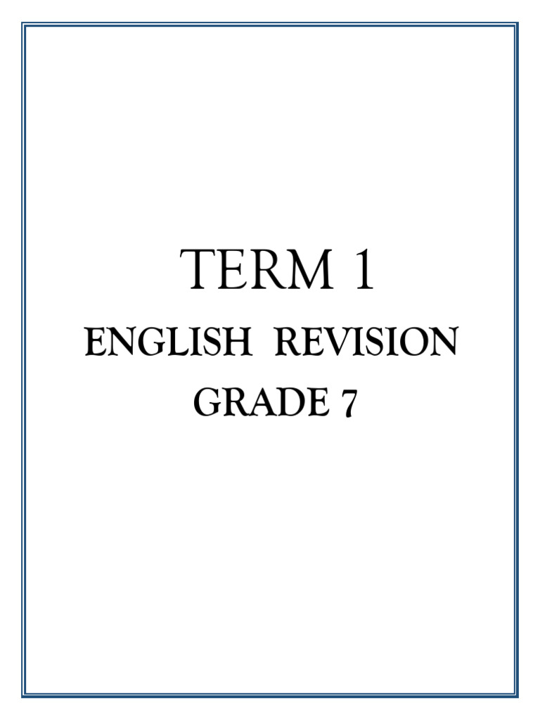 G7 - Term 1 Revision - Reading Comprehension - Summary - 24.11.23 | PDF ...