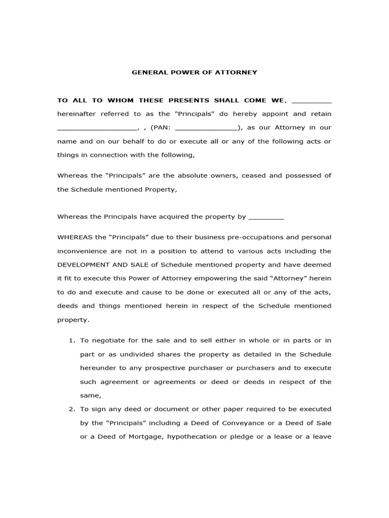 Poa - Develpoment and Sale | PDF | Deed | Power Of Attorney