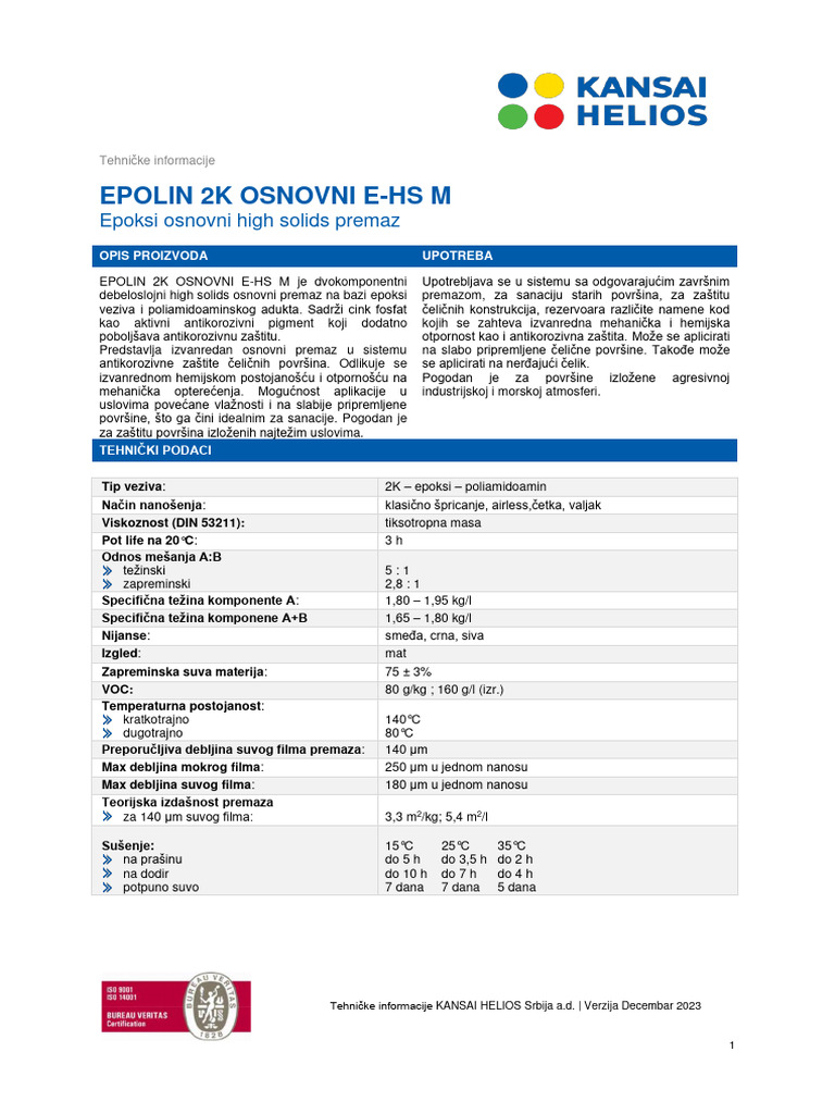 Epolin 2k Osnovni E-Hs M | PDF