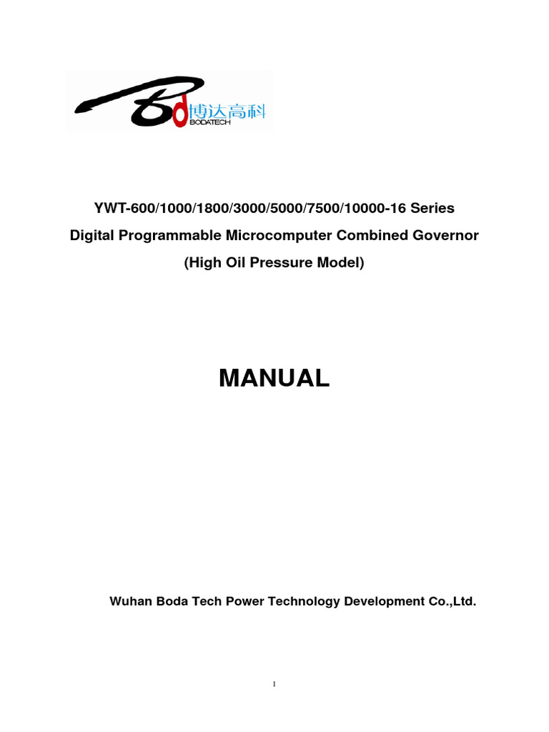 Governor System Manual | PDF | Programmable Logic Controller | Power Supply