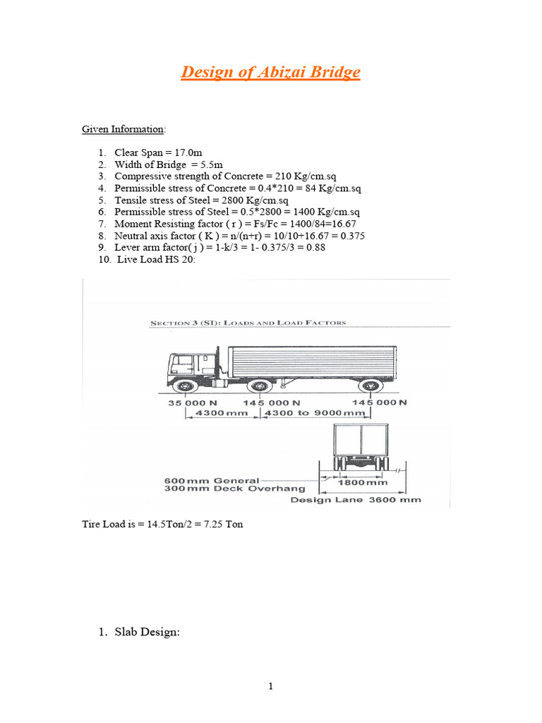 Abizai Bridge Design | PDF | Beam (Structure) | Civil Engineering