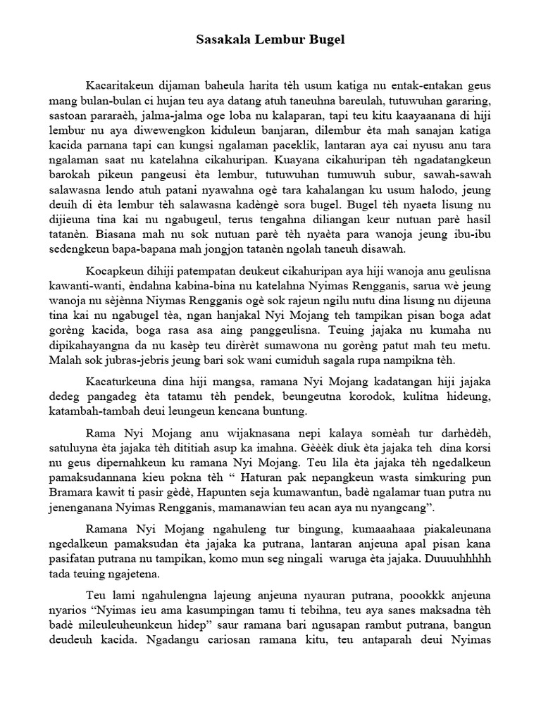 Sasakala Lembur Bugel | PDF