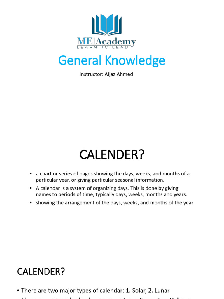 Understanding Calendars and Their Types | PDF | Anno Domini | Calendar