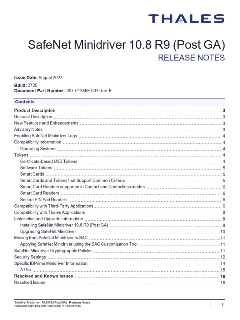 007-013868-003-SafeNet Minidriver - 10.8 - R9 - Post GA - Release Notes ...