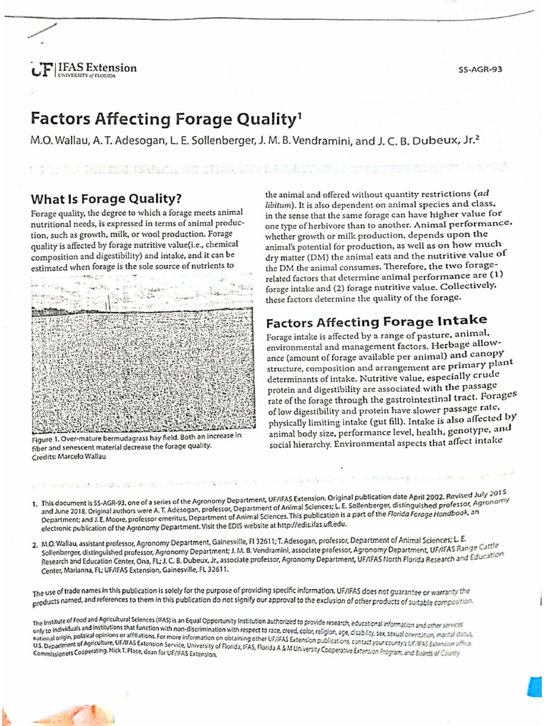 Factors Affecting Forage Quality | PDF