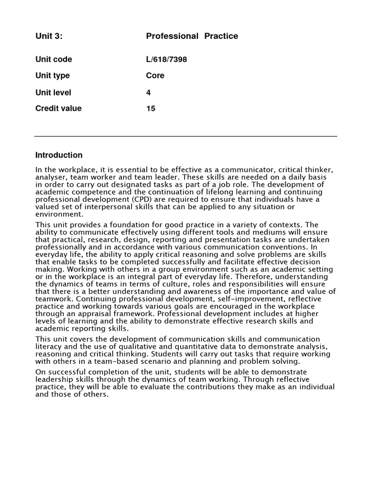 Professional Practice Skills Development | PDF | Critical Thinking ...