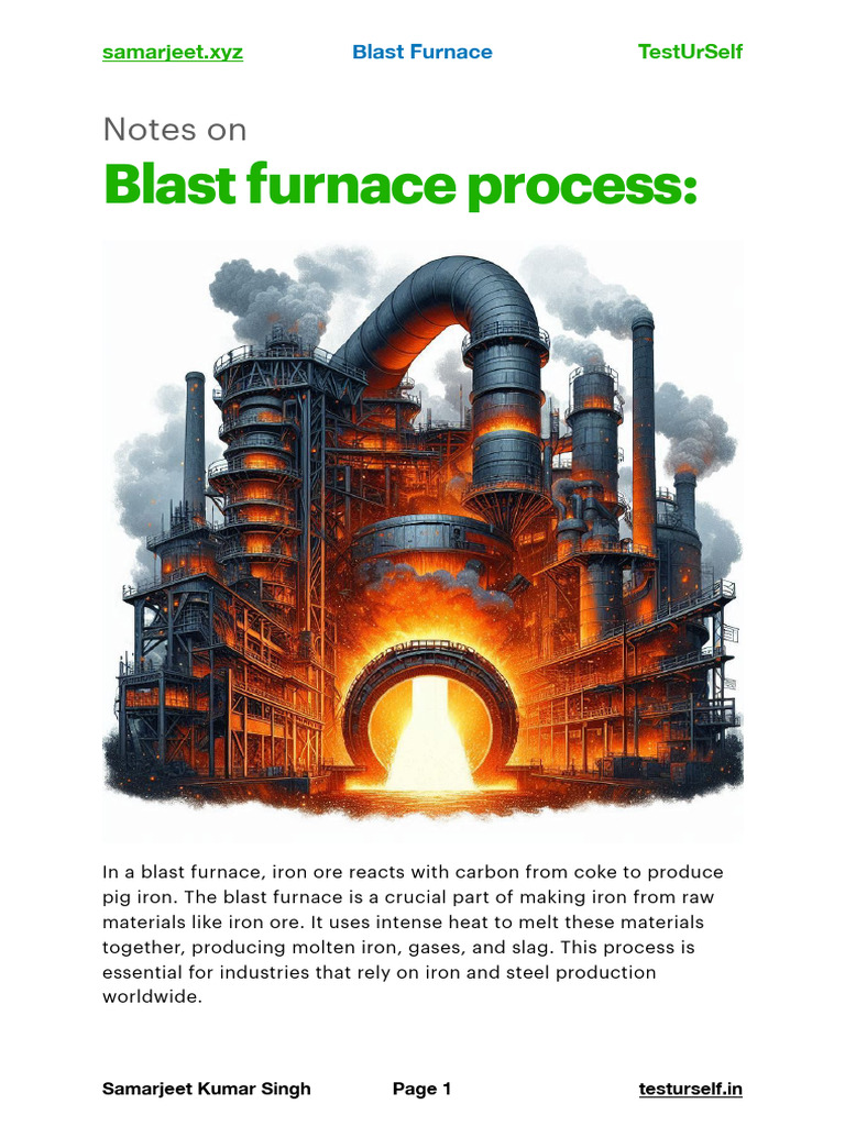 Blast Furnace Process Explained | PDF | Iron | Blast Furnace