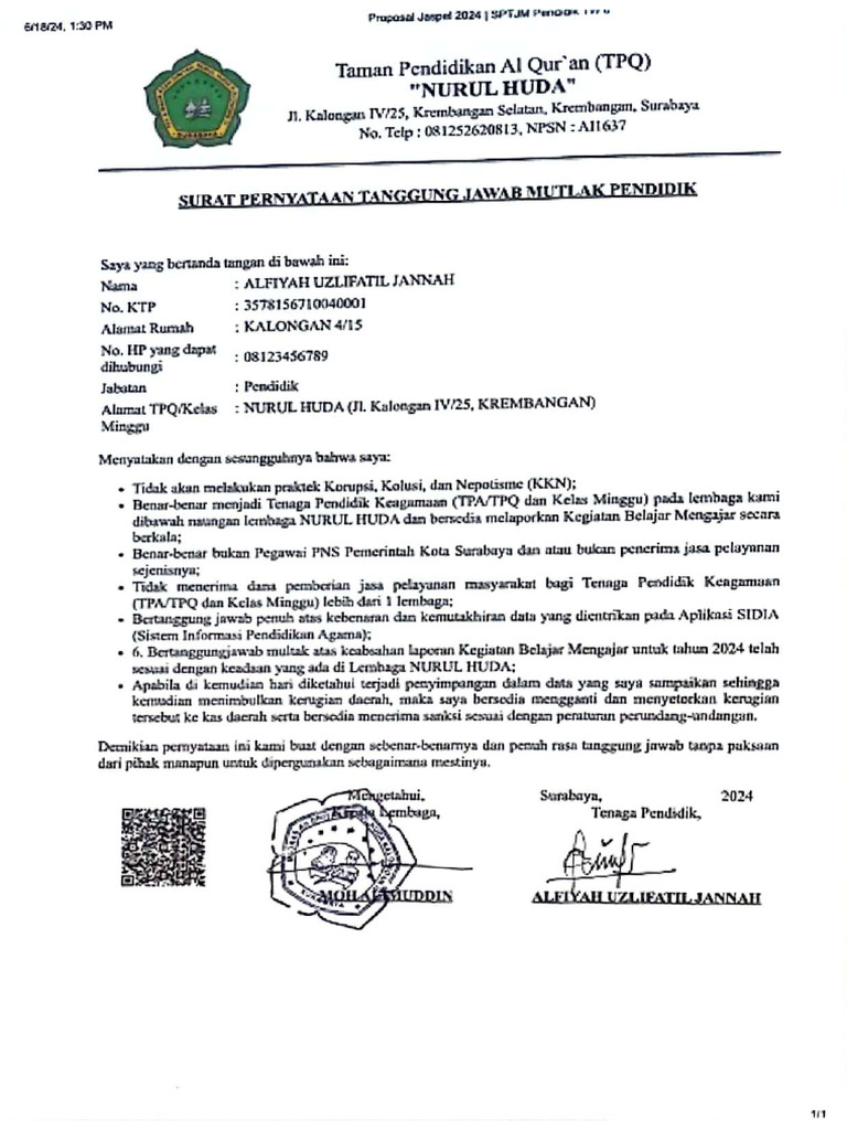 SPTJM Alfiyah - Compressed | PDF