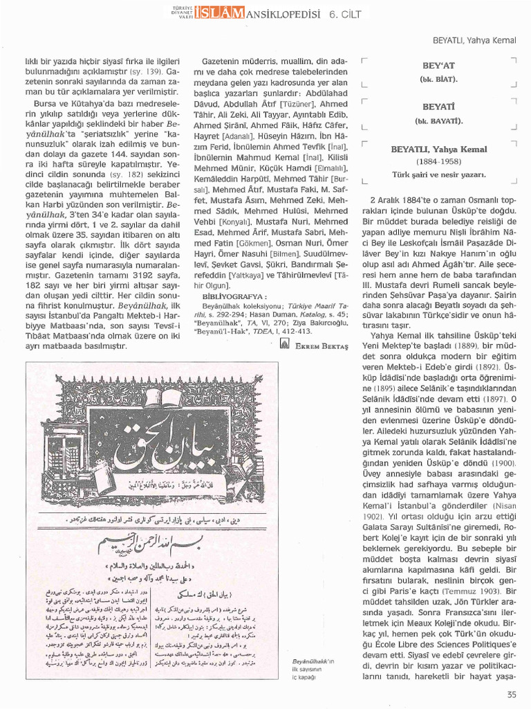 Yahya Kemal TDV | PDF