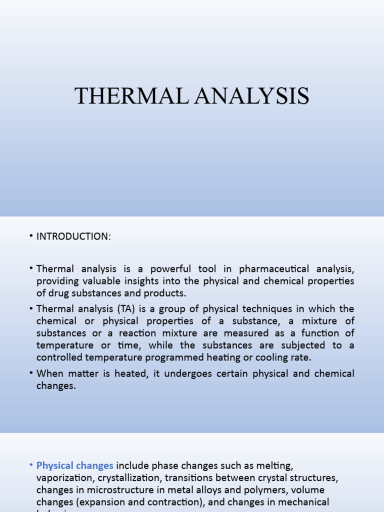 Lec 10 Thermal Analysis | PDF | Differential Scanning Calorimetry | Thermogravimetric Analysis