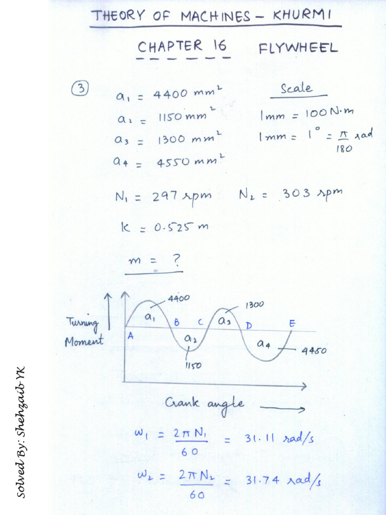 EMD Assignment 1 Solutions - Flywheel, Chains, Belts | PDF