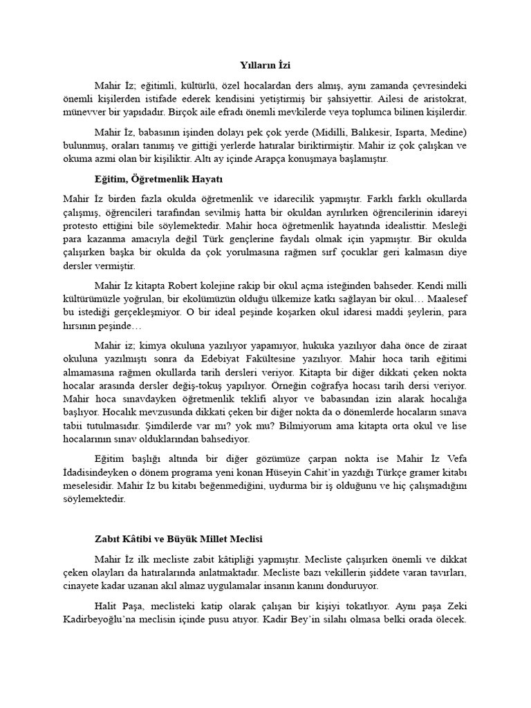 Yılların İzi | PDF
