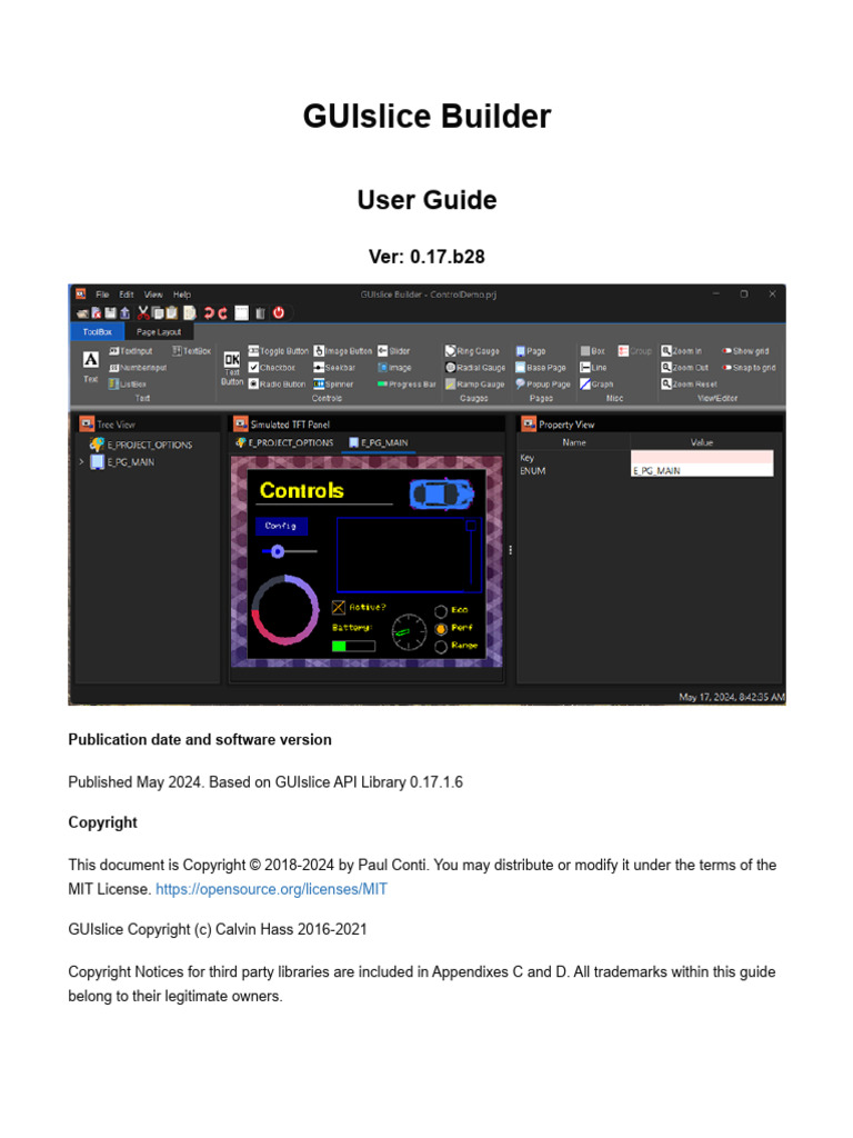 GUIslice Builder User Guide | PDF | Callback (Computer Programming) | Cursor (User Interface)