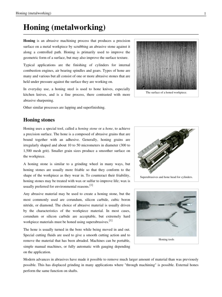 Honing | PDF | Metalworking | Metals