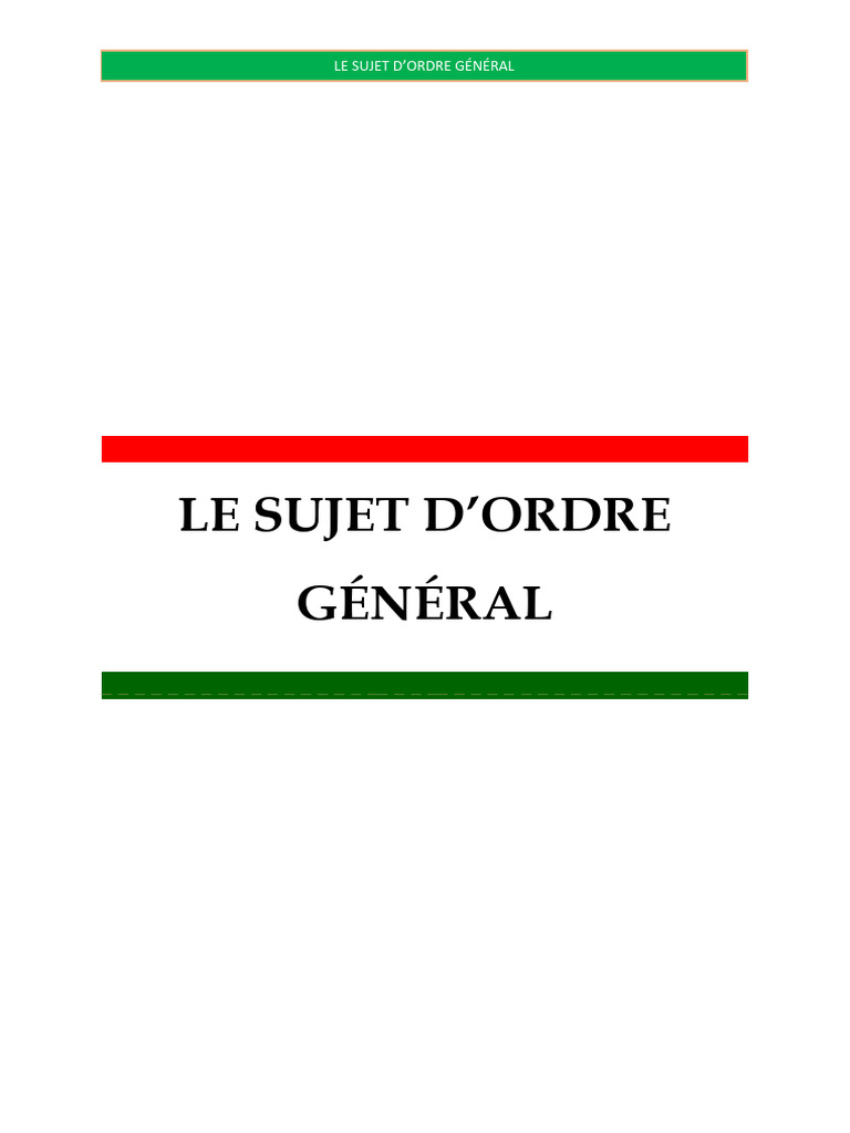 Méthodologie du Sujet d'Ordre Général | PDF | Question | Sujet (Grammaire)