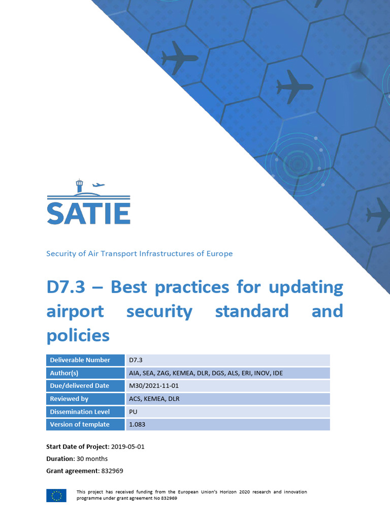 SATIE D7.3 Best Practices For Updating Airport Security Standard and ...