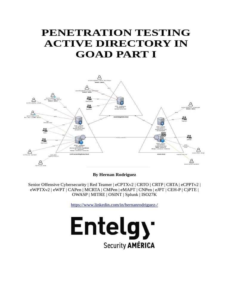 Penetration Testing Active Directory in Goad Part I | PDF | Password ...